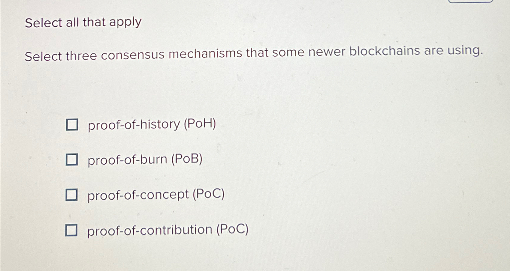 Solved Select all that applySelect three consensus | Chegg.com
