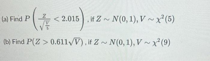 Solved (a) Find P(5vZ