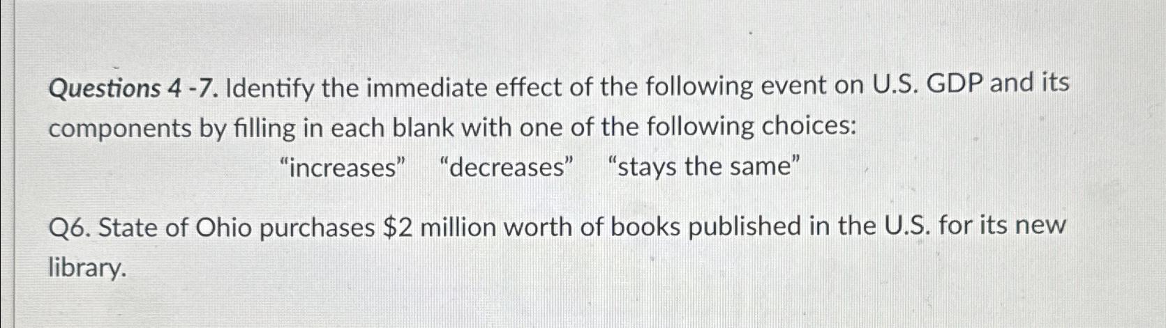 Solved Identify the immediate effect of the following event | Chegg.com