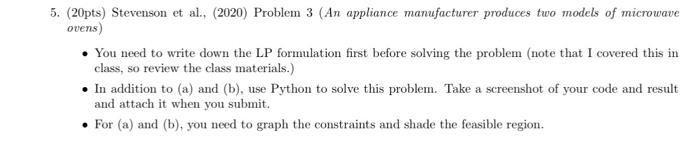 Solved 5. (20pts) Stevenson et al., (2020) Problem 3 (An | Chegg.com