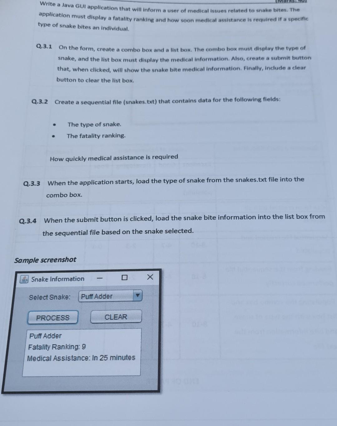 Solved Write a Java GUI application that will inform a user | Chegg.com