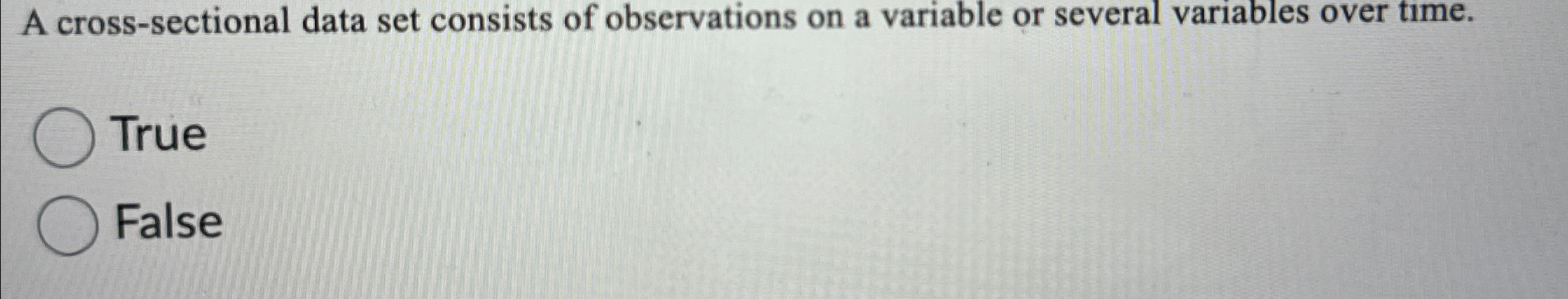 Solved A cross-sectional data set consists of observations | Chegg.com