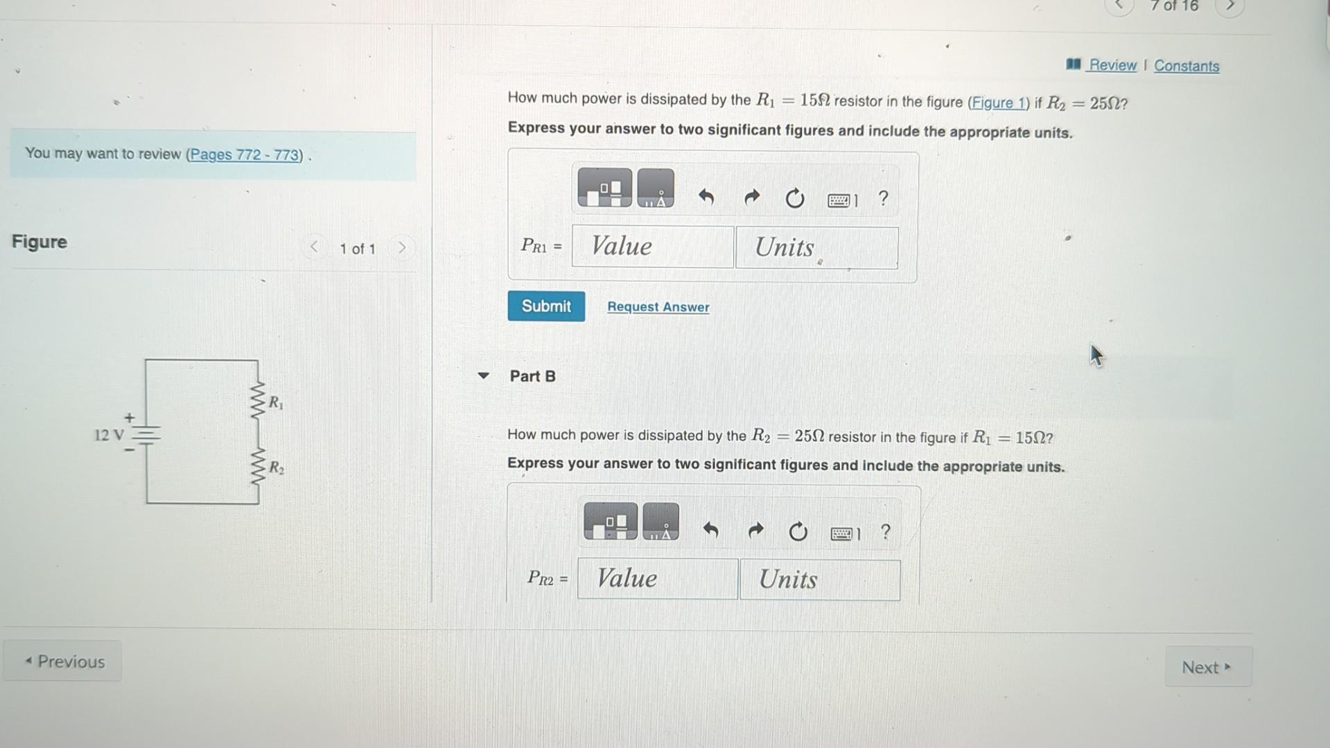 Solved How much power is dissipated by the R1=15Ω resistor | Chegg.com