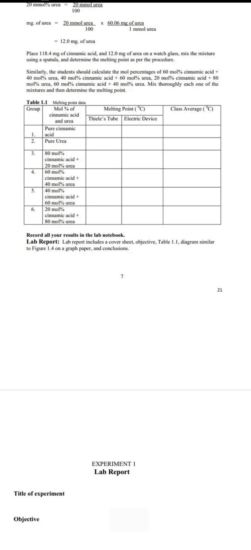 Solved Part II Procedure to determine a melting point 1. | Chegg.com