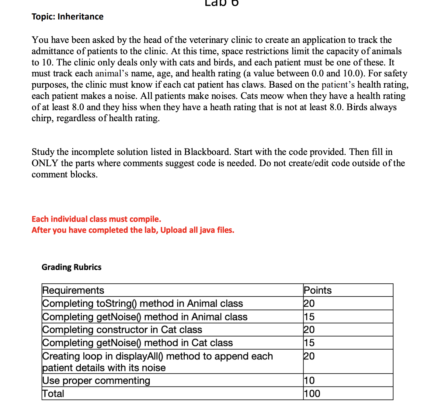 Solved pls help for java cls (lb6) | Chegg.com
