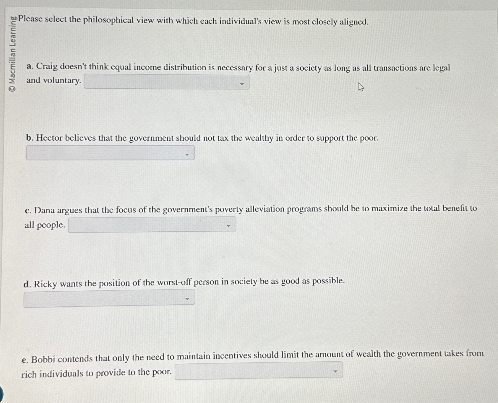 Solved מ0 ﻿Please select the philosophical view with which | Chegg.com