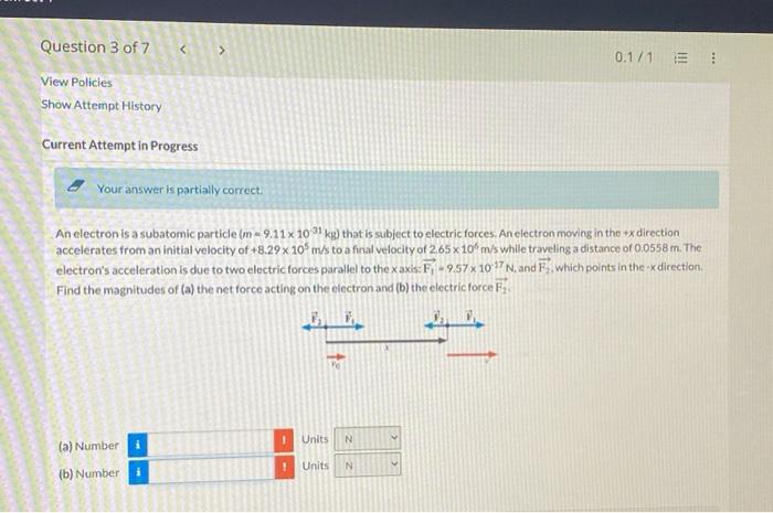 Solved An electron is a subatomic particle (m=9.11×10−31 kg | Chegg.com