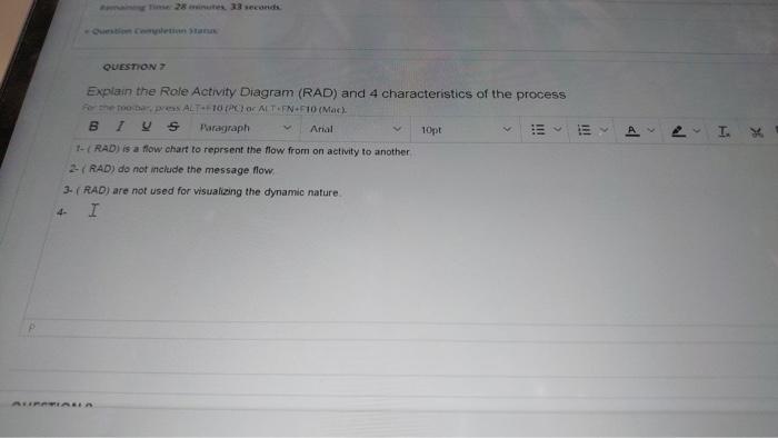 Solved Explain the Role Activity Diagram (RAD) and 4 | Chegg.com