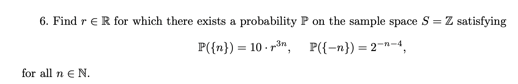 Solved Find rinR for which there exists a probability P ﻿on | Chegg.com