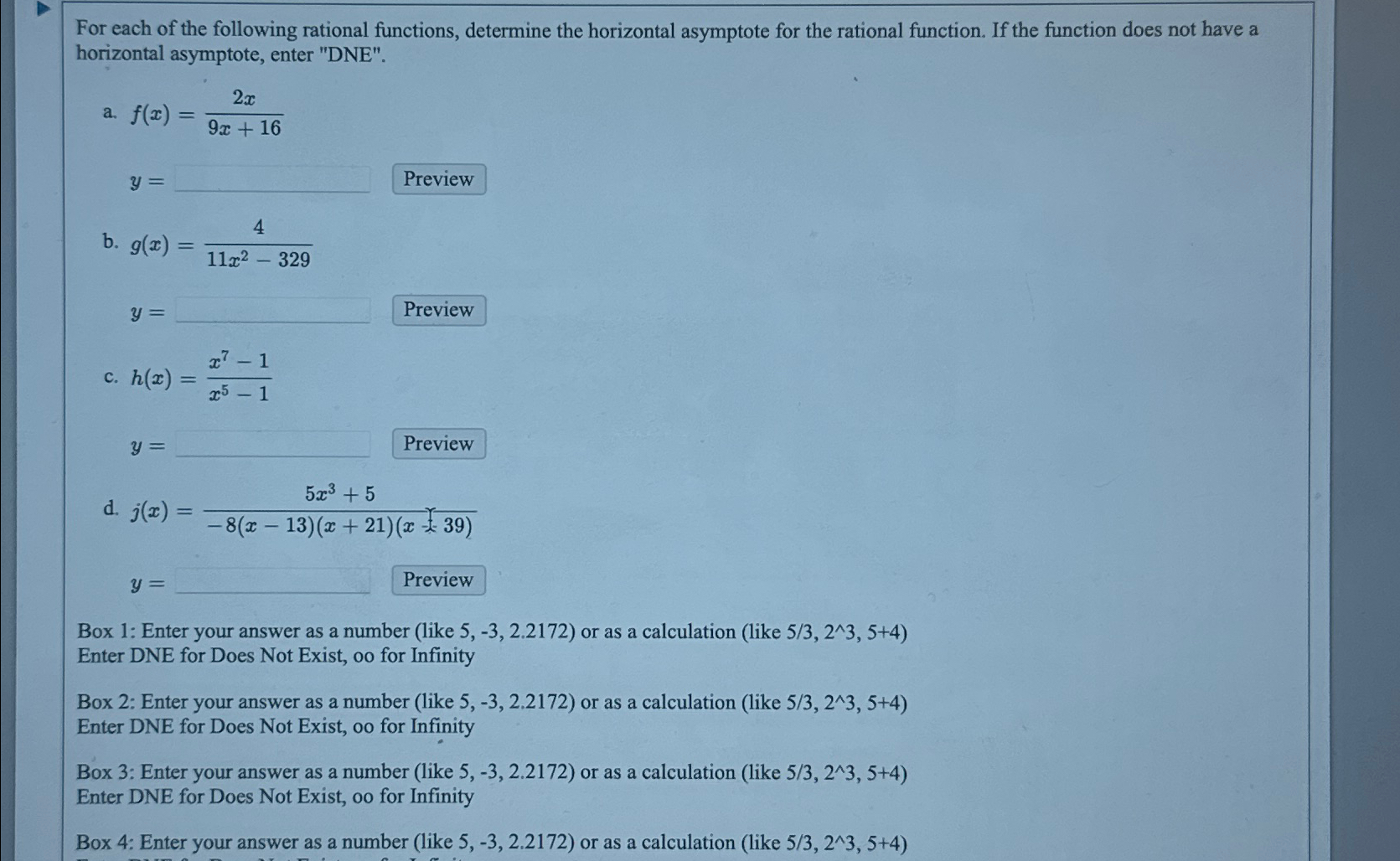Solved For each of the following rational functions, | Chegg.com