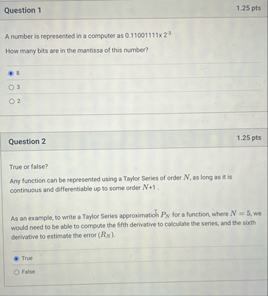 Solved Question 11.25 ﻿ptsA number is represented in a | Chegg.com