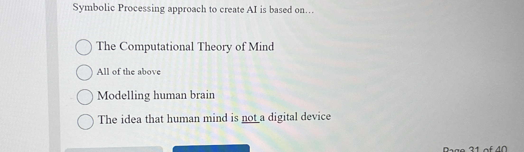 Solved Symbolic Processing approach to create AI ﻿is based | Chegg.com