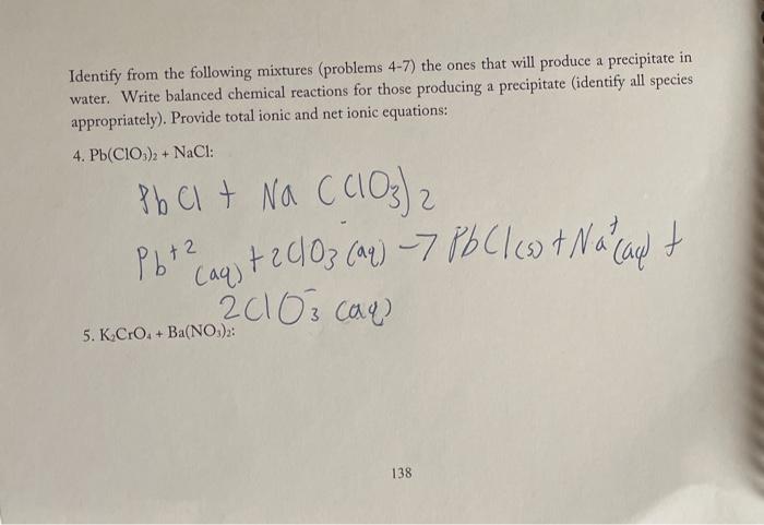 Solved Identify from the following mixtures (problems 4-7) | Chegg.com