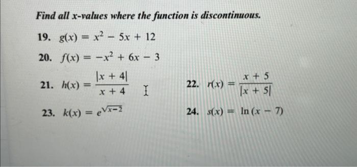 Solved Find all x-values where the function is | Chegg.com
