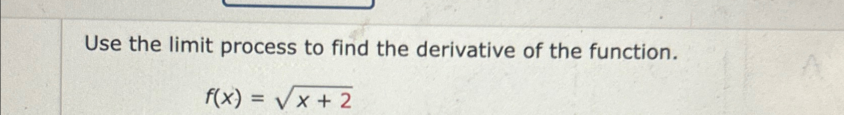 Solved Use the limit process to find the derivative of the | Chegg.com