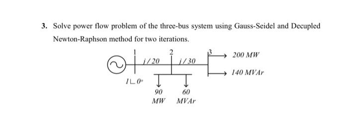Solved 3. Solve power flow problem of the three-bus system | Chegg.com