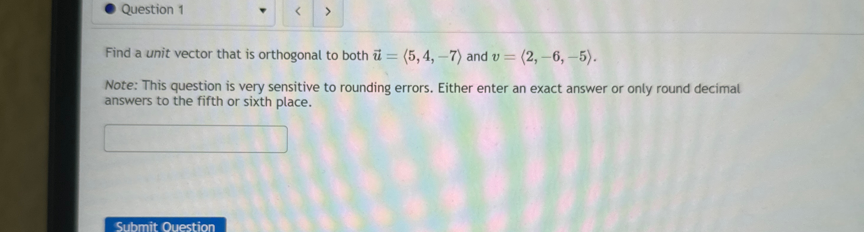 Solved Question 1Find a unit vector that is orthogonal to | Chegg.com