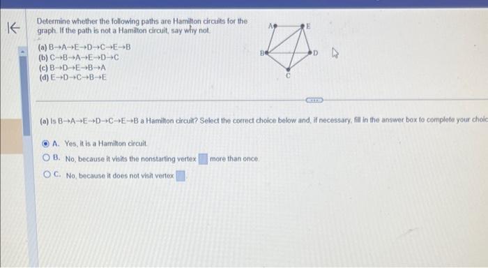 Solved Determine whether the following paths are Hamilton | Chegg.com