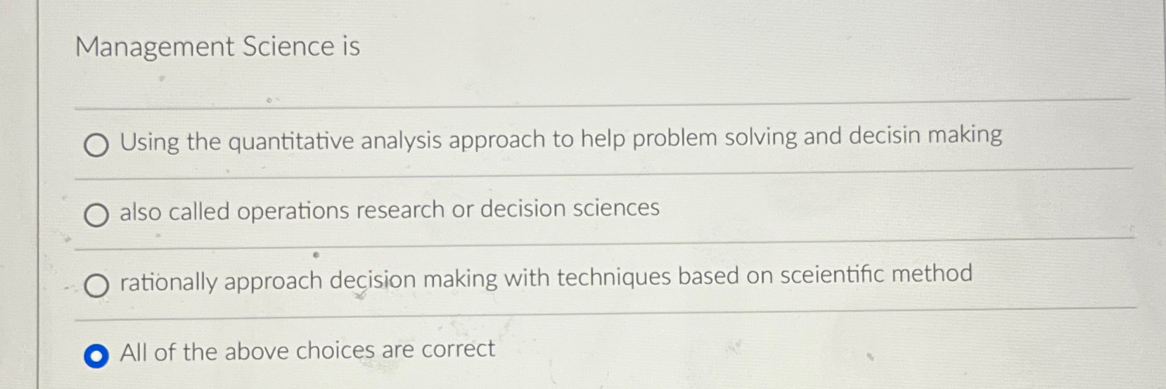 Solved Management Science isUsing the quantitative analysis | Chegg.com