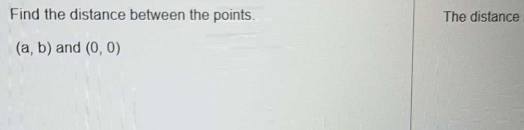 Solved Find the distance between the points.The | Chegg.com