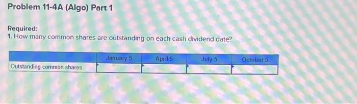Solved Required information Problem 11-4A (Algo) Analyzing | Chegg.com