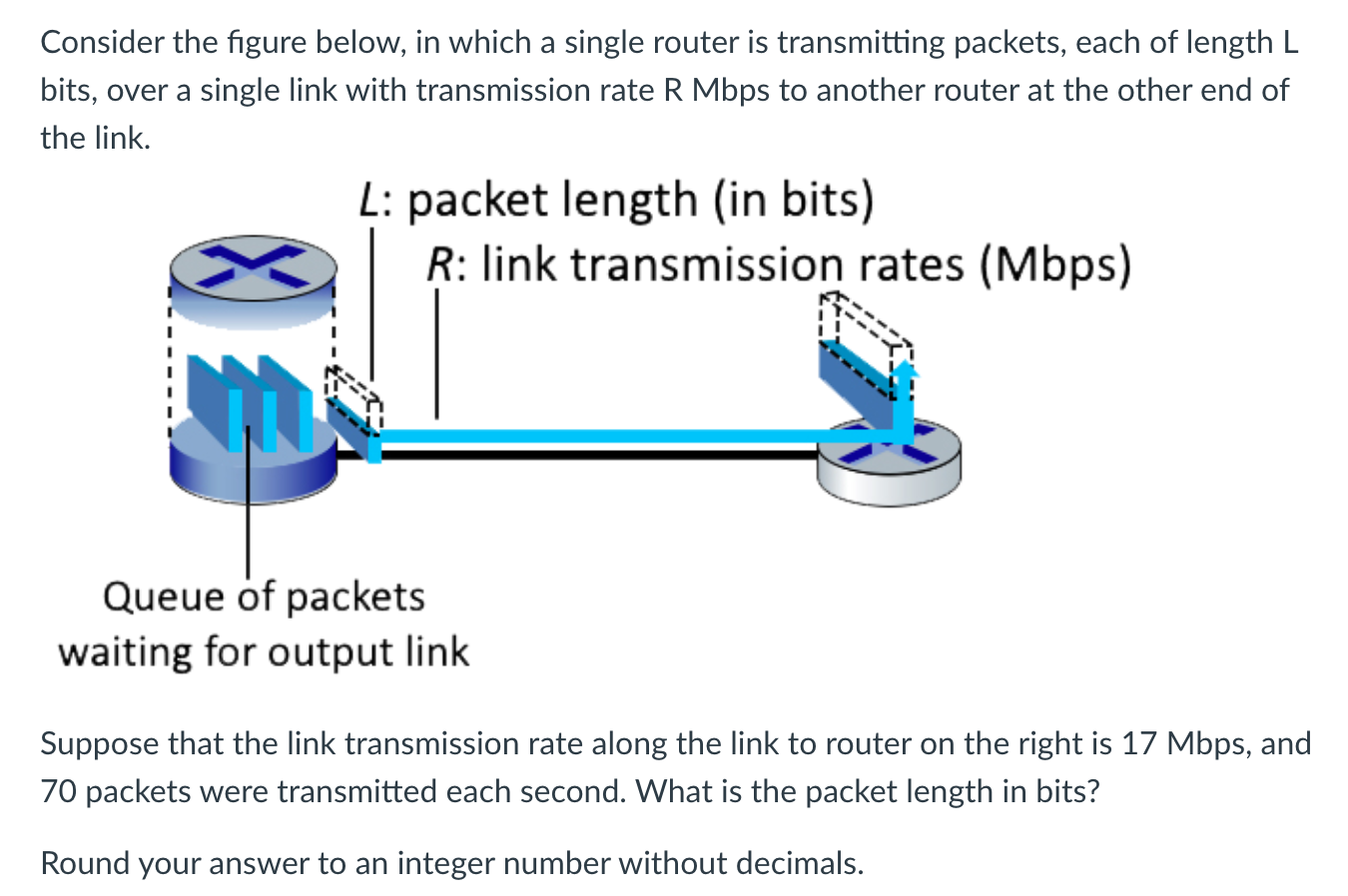 Solved Suppose that the link transmission rate along the | Chegg.com