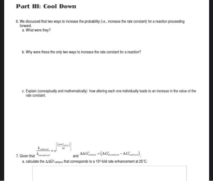 Solved Part III: Cool Down 6. We discussed that two ways to | Chegg.com