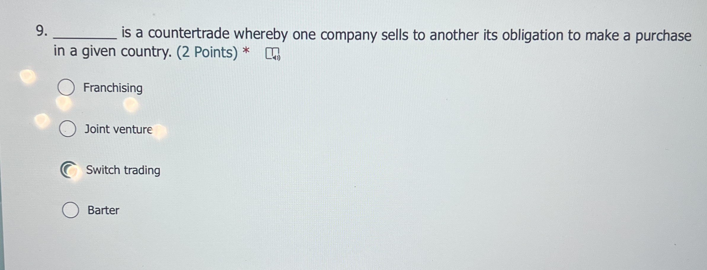 Solved q, ﻿is a countertrade whereby one company sells to | Chegg.com