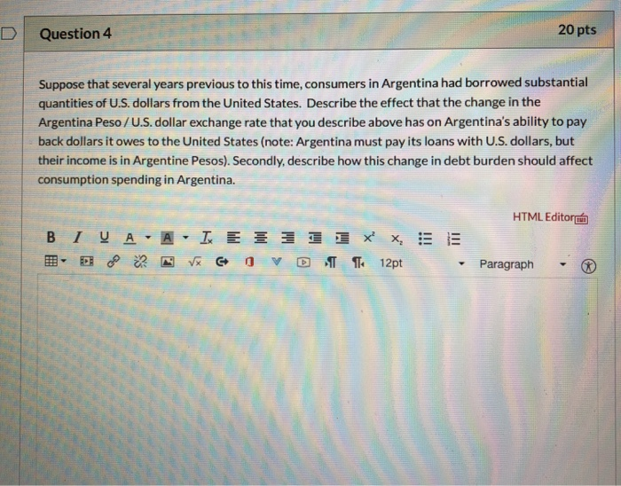 Solved Question 4 20 Pts Suppose That Several Years Previous
