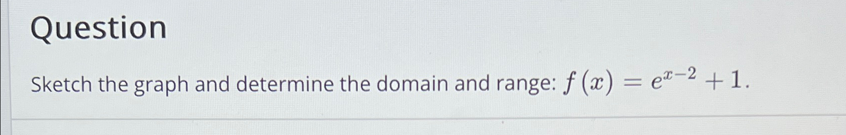 Solved QuestionSketch the graph and determine the domain and | Chegg.com
