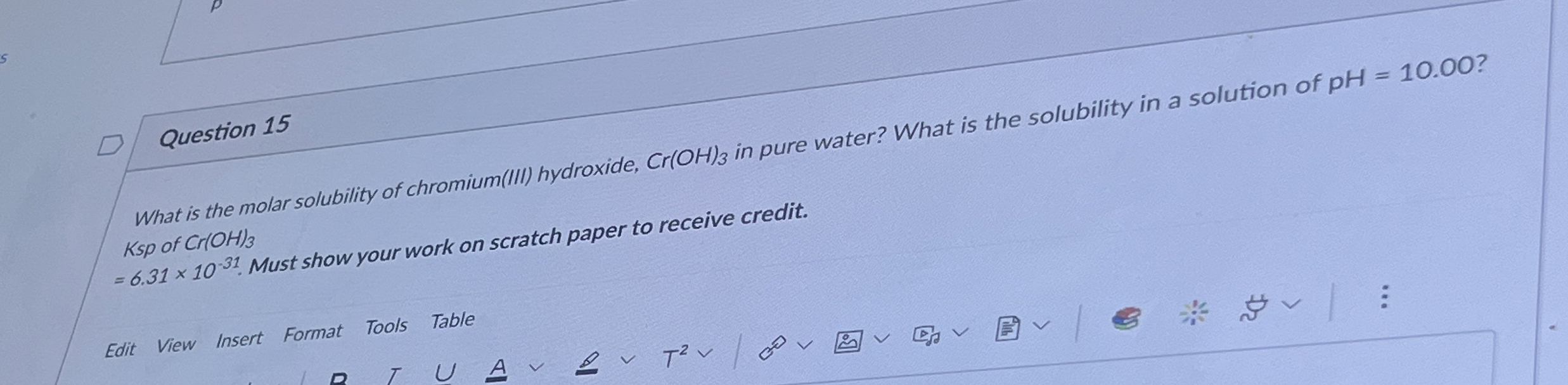 Solved Question 15what Is The Molar Solubility Of