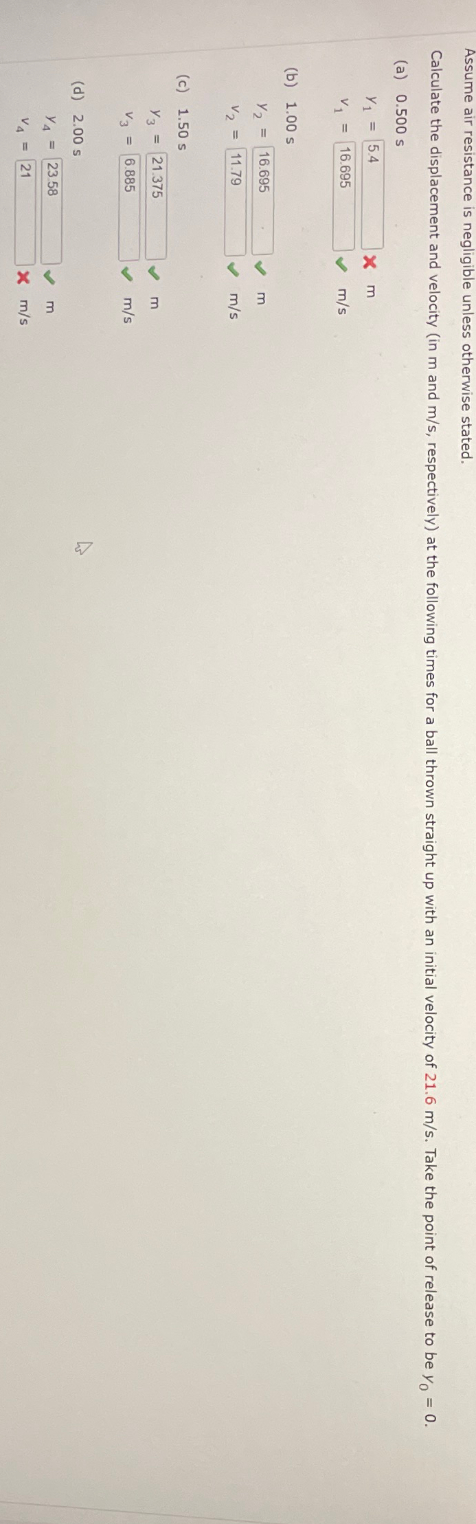 Solved Assume air resistance is negligible unless otherwise | Chegg.com