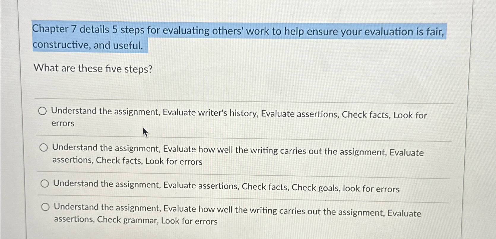 Solved Chapter 7 ï Details 5 ï Steps For Evaluating Others Chegg