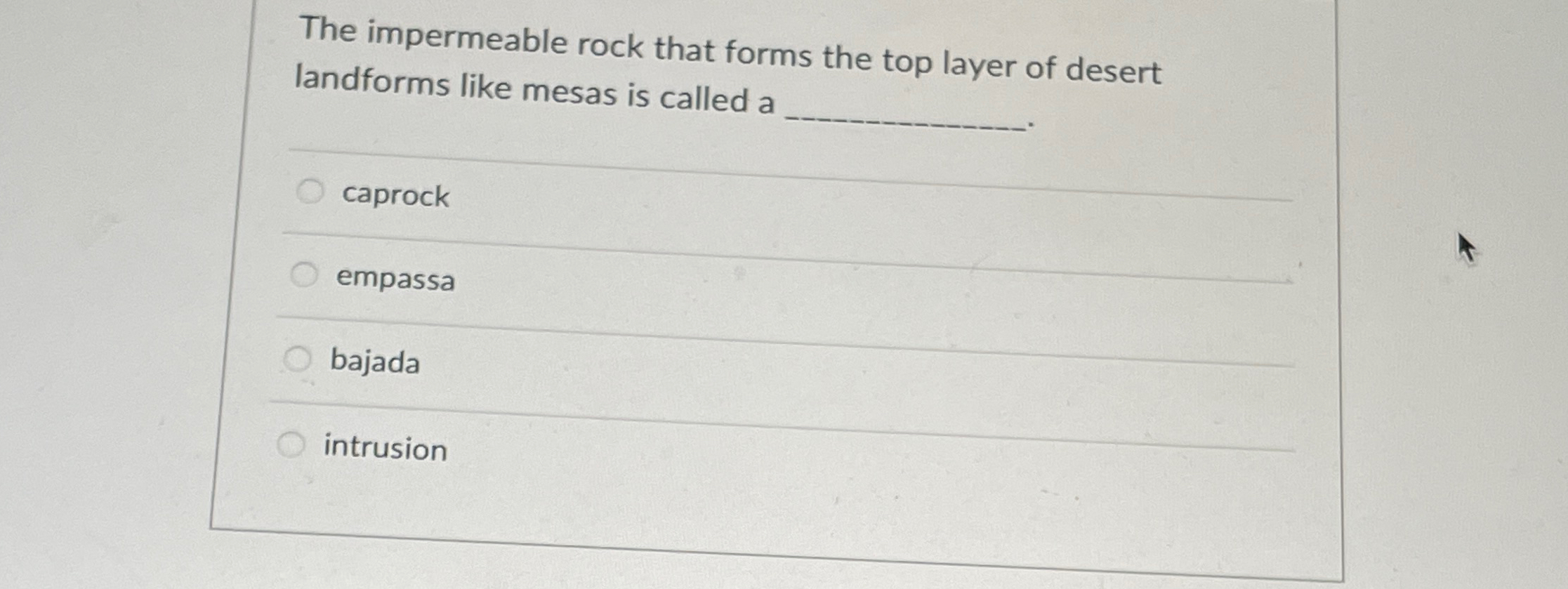 Solved The impermeable rock that forms the top layer of | Chegg.com