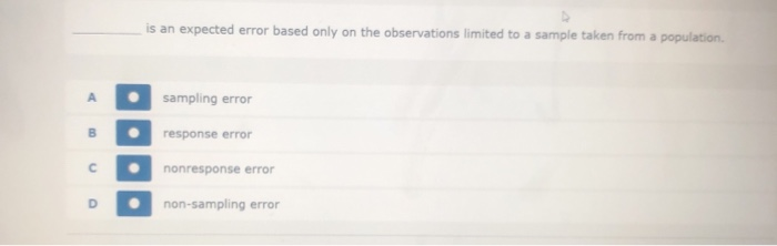 Solved is an expected error based only on the observations | Chegg.com