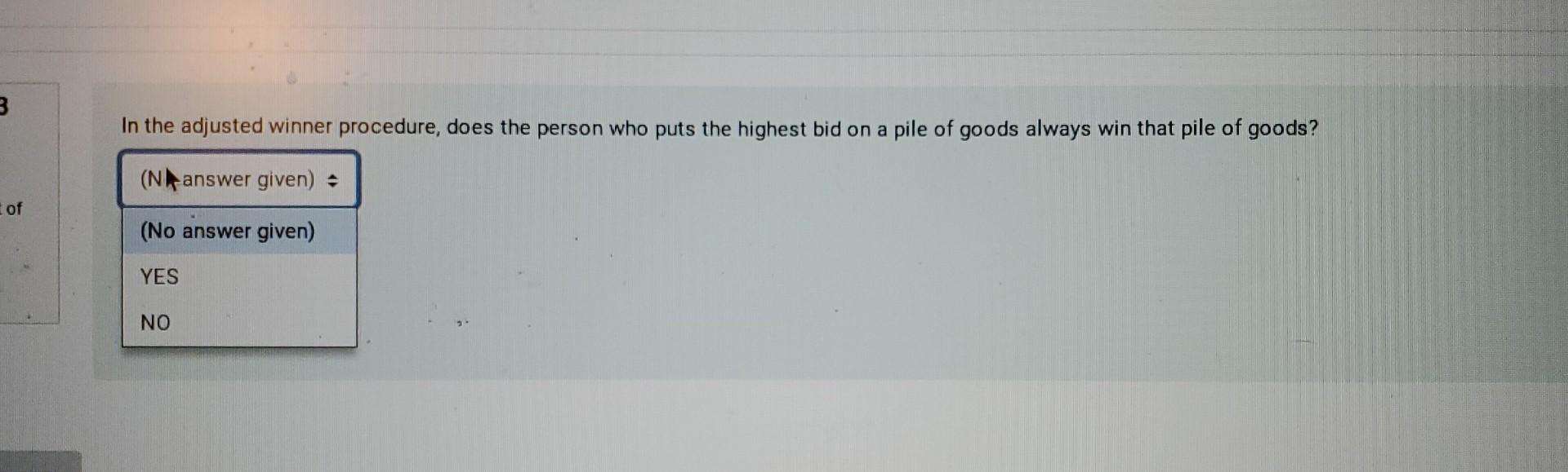 Solved In the adjusted winner procedure, does the person who | Chegg.com