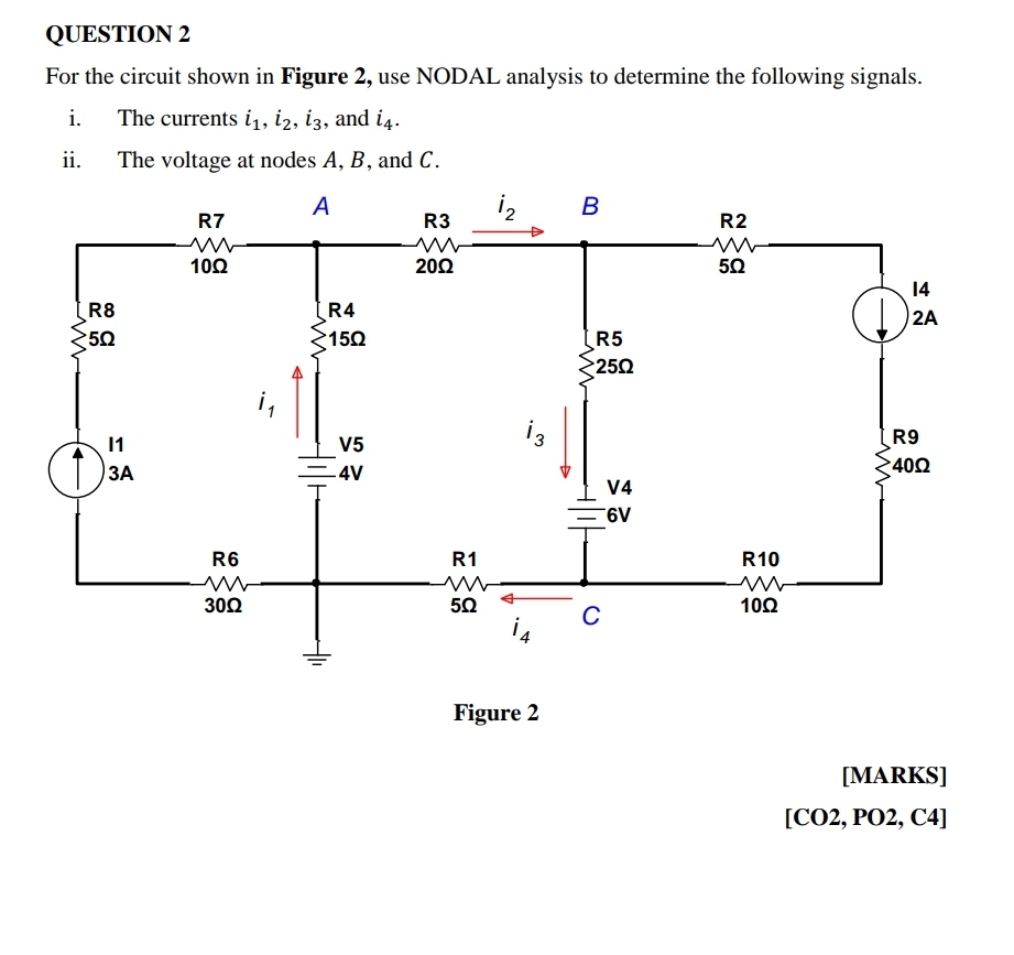 Solved QUESTION 2For the circuit shown in Figure 2, ﻿use | Chegg.com