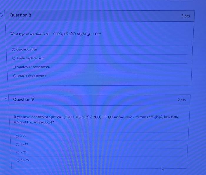 Solved What type of reaction is Al+CuSO4+d+C(AlAl2(SO4)3+Cu | Chegg.com