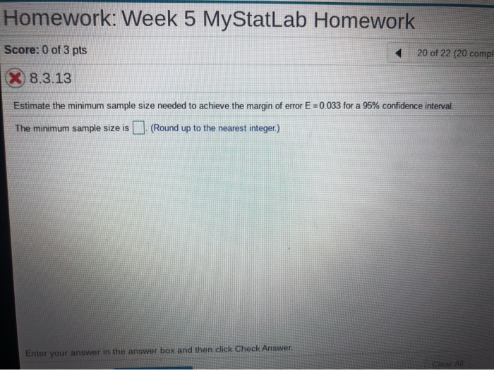 Solved Homework: Week 5 MyStatLab Homework Score: 0 of 3 pts | Chegg.com