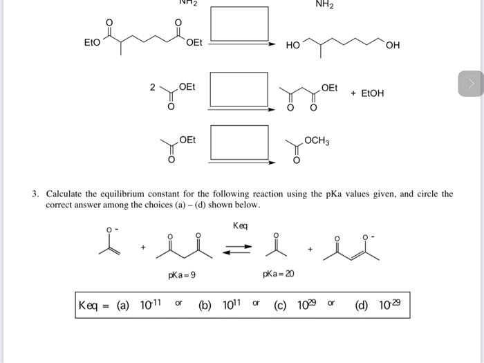 Solved 3. Calculate the equilibrium constant for the | Chegg.com
