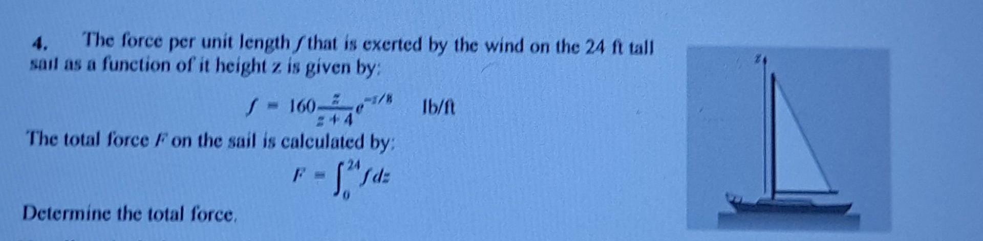 Solved The force per unit length that is exerted by the wind | Chegg.com
