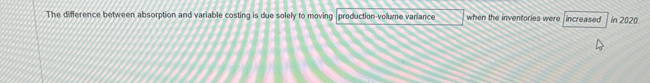 Solved The difference between absorption and variable | Chegg.com