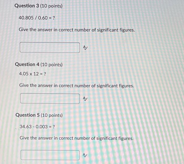 Solved Match the number of significant figures with the | Chegg.com