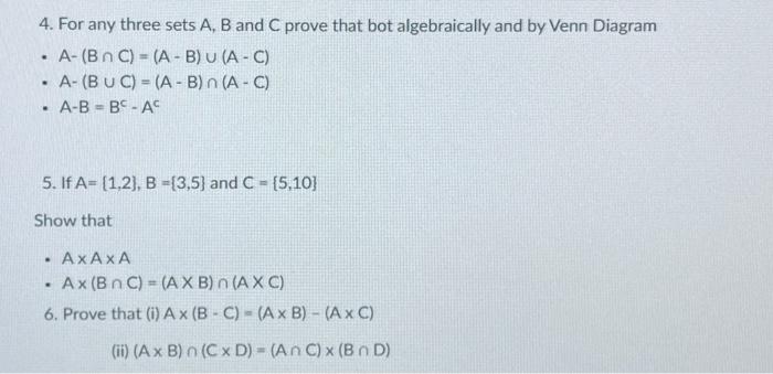 Solved 1. Use both logic and Venn Diagram to prove the | Chegg.com