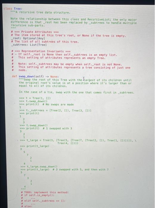 Solved Tree: inin A recursave tree data structure. Note the | Chegg.com