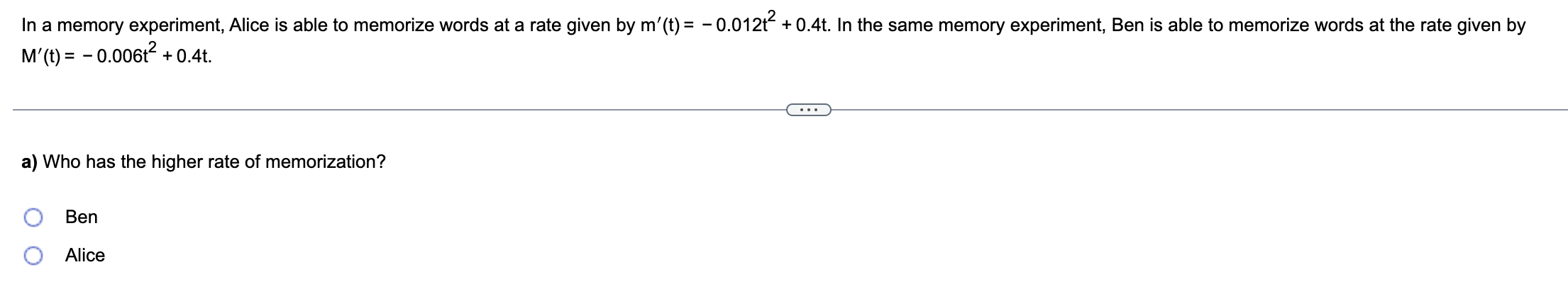 Solved In a memory experiment, Alice is able to memorize | Chegg.com
