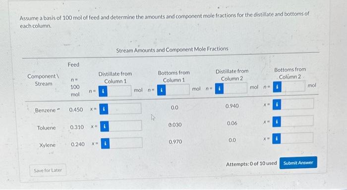 Solved A liquid stream containing three hydrocarbons is fed | Chegg.com