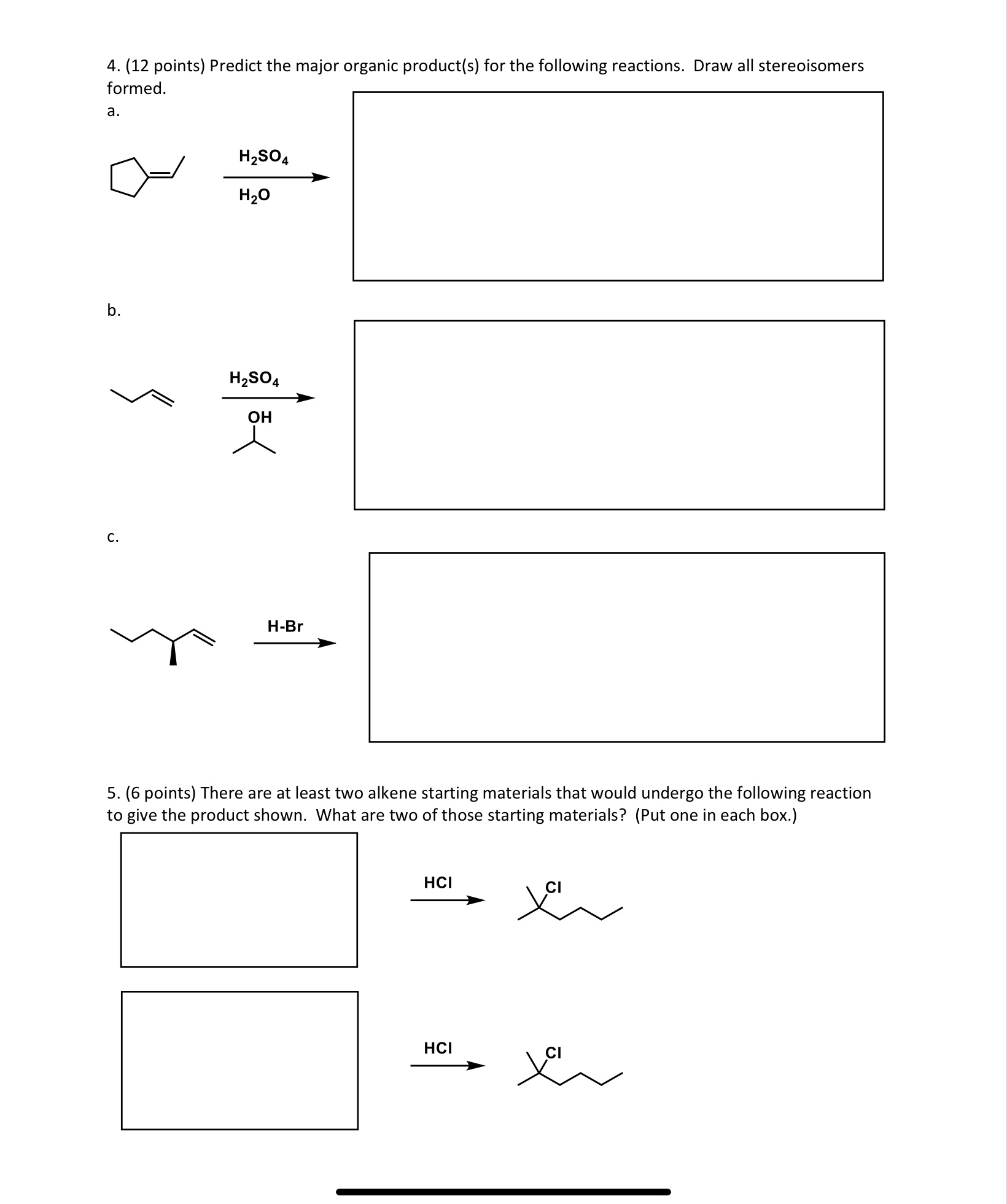 Solved (12 ﻿points) ﻿Predict the major organic product(s) | Chegg.com
