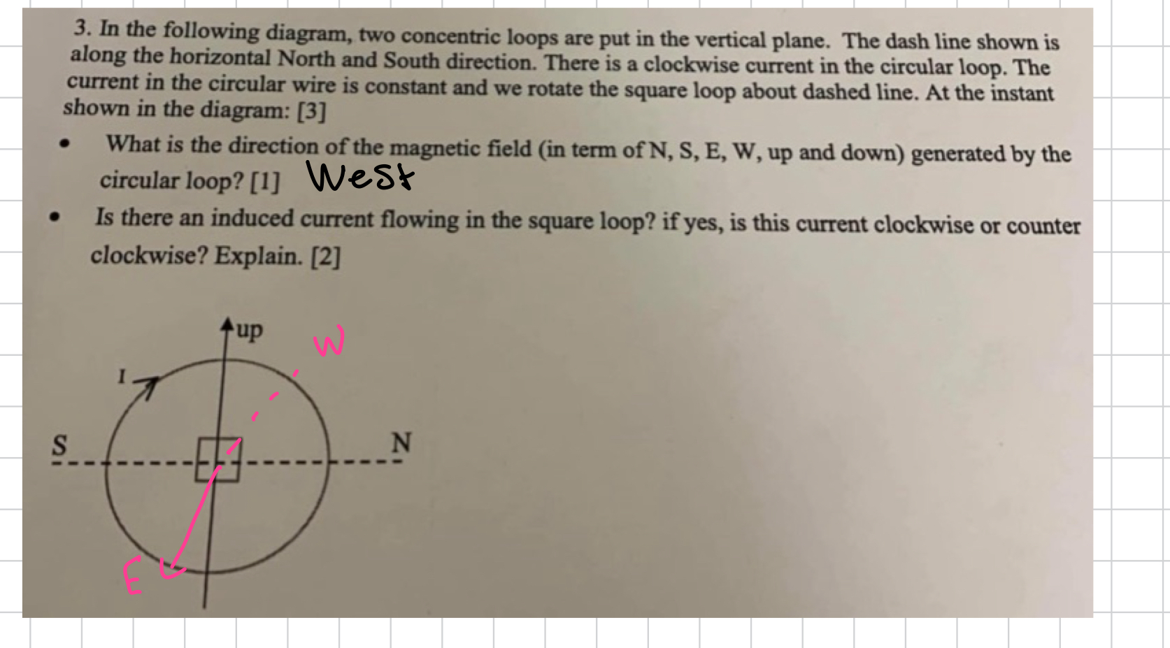 Solved In the following diagram, two concentric loops are | Chegg.com