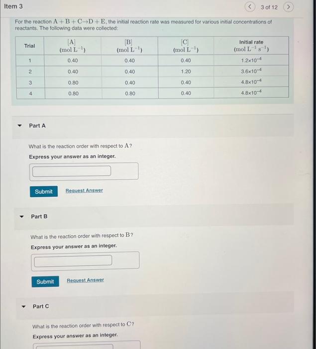 Solved Consider the reaction A+2B⇌C whose rate at 25∘C was | Chegg.com